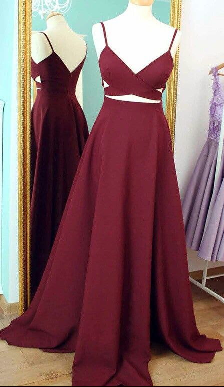 2017 Prom Dress, Long Prom Dress, Burgundy Prom Dress, Long Burgundy ...